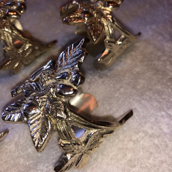 Pottery Barn | Dining | Pottery Barn Leaf Leaves Napkin Rings Set Of 4 ...